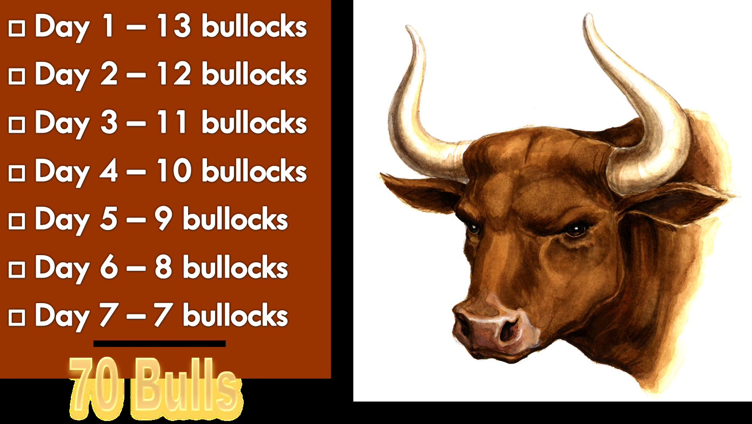 70 Bull Sacrificed for the 70 Nations from Noah “Whole Creation” Romans ...